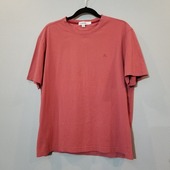 Calvin Klein | Shirts | Calvin Klein Large Tshirt Small Logo Salmon ...